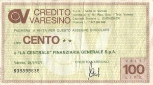 Banknote: 100 Lire (Italy(1975-1978 Emergency Issues - Miniassegni) Fra ...