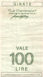 Banknote: 100 Lire (Italy(1975-1978 Emergency Issues - Miniassegni) Fra ...