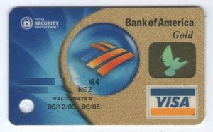 Bank Card: Visa Mini Card (Bank of America, United States of AmericaCol ...