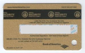 Bank Card: Visa Mini Card (Bank of America, United States of AmericaCol ...