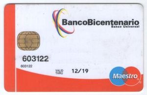 Bank Card: Banco Bicentenario (Banco Bicentenario, VenezuelaCol:VE-MS-0489