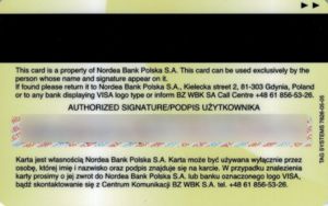 Bank Card: Nordea (Nordea Bank Polska S.A., PolandCol:PL-VE-0081