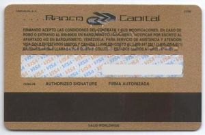 Bank Card: Banco Capital (Banco Capital, VenezuelaCol:VE-VI-0447