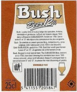 Drink Label: Bush beer 12% (Dubuisson, Belgium) Col:BE-BEER-002065