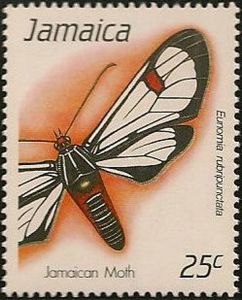 Stamp: Moth (Eunomia rubripunctata) (Jamaica(Jamaican Moths (2nd series ...