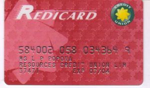 Tarjeta de Banco: Redicard (Credit Unión, AustraliaCol:AU-GM-0003