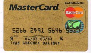 Tarjeta de Banco: MasterCard Eurocard (Europay, AustriaCol:AT-MC-0005