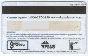 Bank Card: Canada Trust - Access Card (TD Canada Trust / The Toronto ...