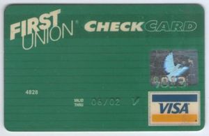 Bank Card: First Union - Check Card (First Union Bank, United States of ...