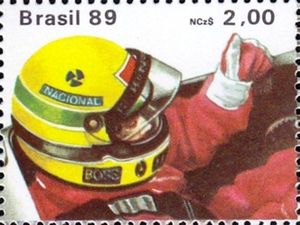 Stamp: Fórmula 1 Champion 1988 - Ayrotn Senna (Brazil(Sport) Mi:BR 2293 ...