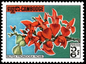 Stamp: Butea frondosa (Cambodia(Wild Flowers) Mi:KH 304,Sn:KH 261,Yt:KH ...