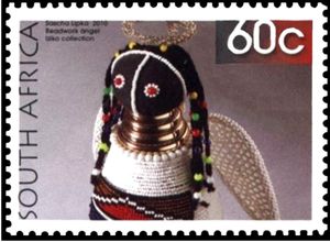 Stamp: Beadwork angel (South Africa) (Beaded artwork) Mi:ZA 1995,Sn:ZA ...