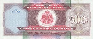 Banknote: 500 Gourdes (Haiti(2000-2015 Issue) Wor:P-270a