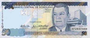 Banknote: 50 Lempiras (Honduras(2004-2010 Issue) Wor:P-94a
