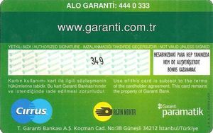 Bank Card: Garanti Paracard (Garanti Bankası, Türkiye (Turkey)Col:TR-MS ...