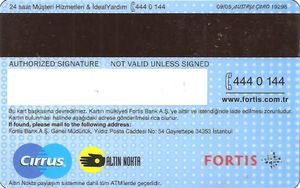 Bank Card: Fortİs (Fortis Bank, Turkey) Col:TR-MS-0048
