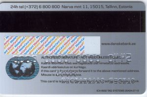 Bank Card: MasterCard (Danske Bank, EstoniaCol:EE-MC-0124
