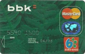 Tarjeta de Banco: Bbk = (BBK - Caja Bilbao Bizkaia, EspañaCol:ES-MC-0024.06