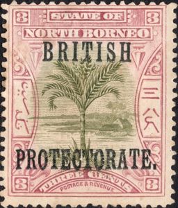 Stamp: Sago palm overprinted "BRITISH PROTECTORATE" (North Borneo(Pictorial Definitives 1897 ...
