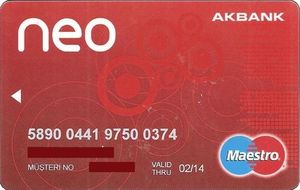 Bank Card: Akbank Neo (Akbank T.A.Ş., Türkiye (Turkey)Col:TR-MS-0002.02