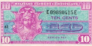 Banknote: 10 Cents (United States of America(Military Payment ...