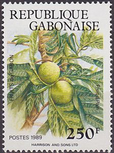 Stamp: Bred tree fruits (Gabon(Fruits 1989) Mi:GA 1039,Sn:GA 668,Yt:GA ...