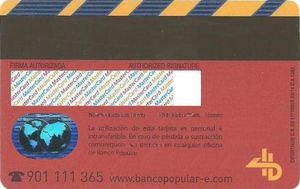 Bank Card: Banco Popular-e.com (Banco Popular, SpainCol:ES-MC-0256
