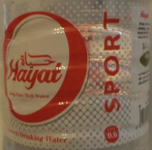Drink Label: Hayat Sport .6 L (Hayat Co., EgyptCol:EG-WATER-000055