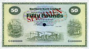 Banknote: 50 Pounds (Ireland-Northern(Northern Bank Limited (1970-1988 ...