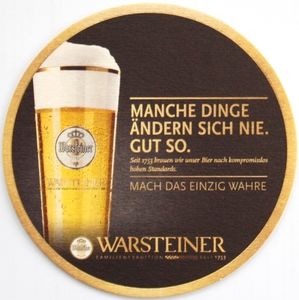 Beer Coaster: Warsteiner (Warsteiner Brauerei Haus Cramer KG, Germany ...