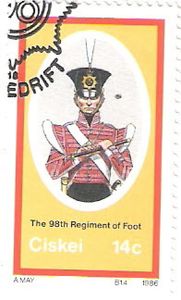 Timbre: Military uniforms: 98th Foot: Fifer in winter (Ciskei(Military ...