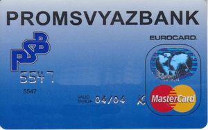 Bank Card: Eurocard (Promsvyazbank, RussiaCol:RU-MC-0302