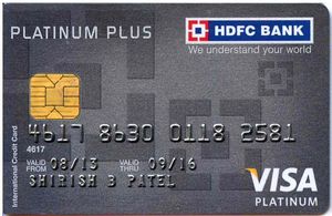 Bank Card: Platinum Plus (HDFC Bank, India, RepublicCol:IN-VI-0016