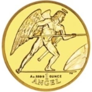 Coin: 1 Angel (Archangel Michael Slaying the Dragon - Gold) (Isle of ...