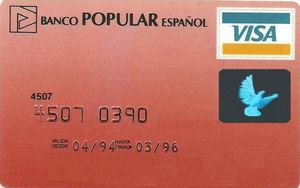 Bank Card: Banco POPULAR Espańol (Banco Popular, SpainCol:ES-VI-0510.01