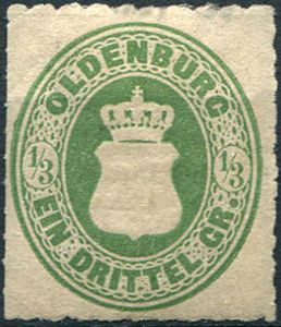Stamp: Coat of arms in oval (Oldenburg(Coat of arms in oval) Mi:DE-OLD ...