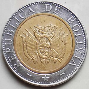 Moneda: 5 Bolivianos (Bolivia(1864~2010 - República de Bolivia (Moneda ...