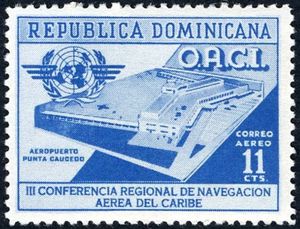 Stamp: Airport Punta CAUCEDO (Dominican Republic(3. Caribbean Aviation ...