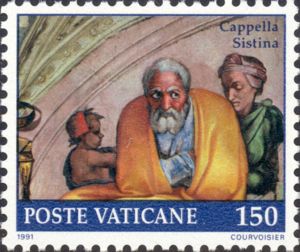 Stamp: Jacob (left half) (Vatican City(Restoration of Sistine Chapel ...