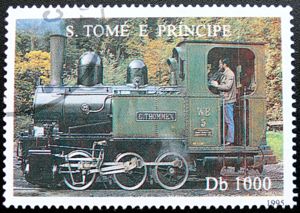 Stamp: Steam Locomotive (São Tomé and Príncipe(Locomotives 1995) Mi:ST ...