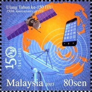 Stamp: 150th Anniv. of International Telecommunication Union (Malaysia ...