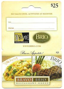 Gift Card: Bravo/Brio (Restaurants, United States of America(Bravo/Brio ...