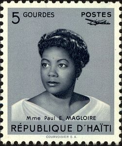 Segell: Yolette "Yole" Leconte (1917–1981) First Lady of Haiti (Haití ...
