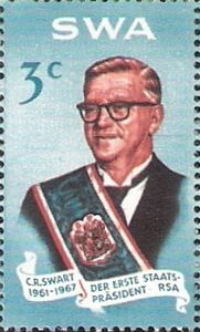 Stamp: Charles Robert Swart (South-West Africa(Charles Robert Swart) Mi ...