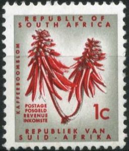 Selo: Kafferboom Flower; Coral Tree (Erythrina lysistemon) (África do ...