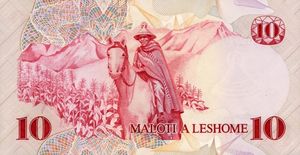 Banknote: 10 Maloti (Lesotho(1981 & 1984 Issue) Wor:P-6b