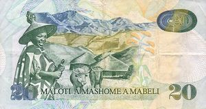 Banknote: 20 Maloti (Lesotho(1989-1993 Issue) Wor:P-12b