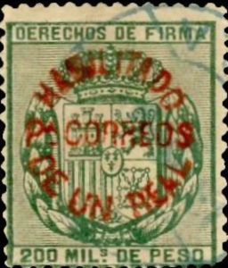 Stamp: Revenue stamp - red surcharge (Philippines(Revenue stamps ...
