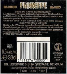 Drink Label: Floreffe 1995 (Brouwerij Lefebvre, BelgiumCol:BE-BEER-002681
