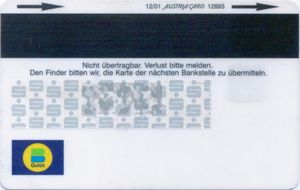 Bank Card: Erste (ERSTE Bank, AustriaCol:AT-MS-0007